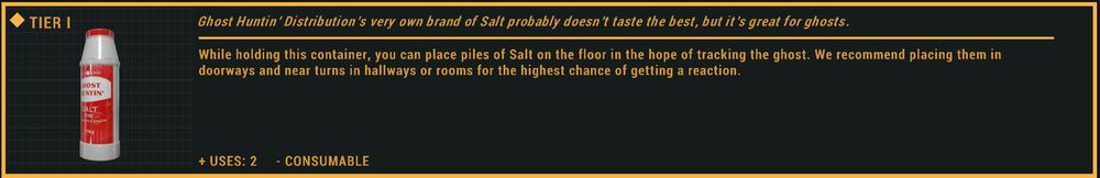 Phasmophobia: Salt Function and Tiers