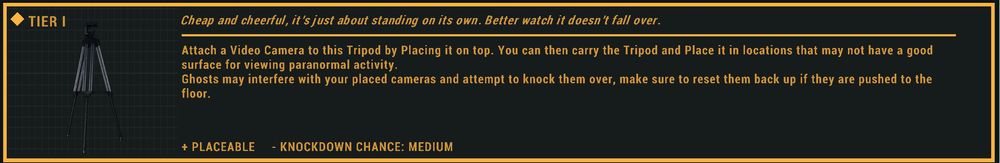 Phasmophobia: Tripod Function and Tiers