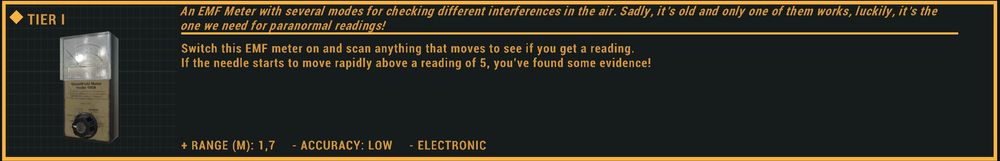 Phasmophobia: EMF reader function and Tiers