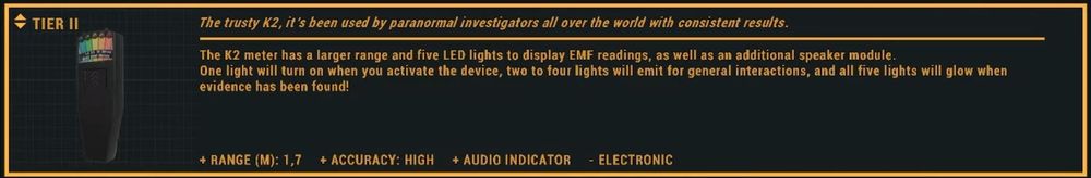 Phasmophobia: EMF reader function and Tiers