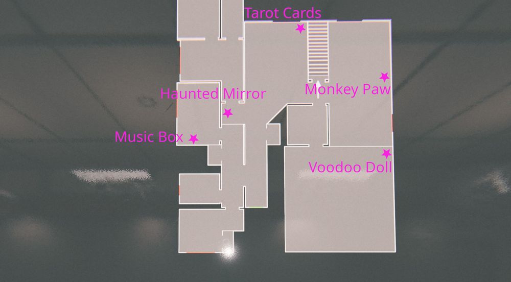 Phasmophobia - Cursed Posessions in Tanglewood Drive with map