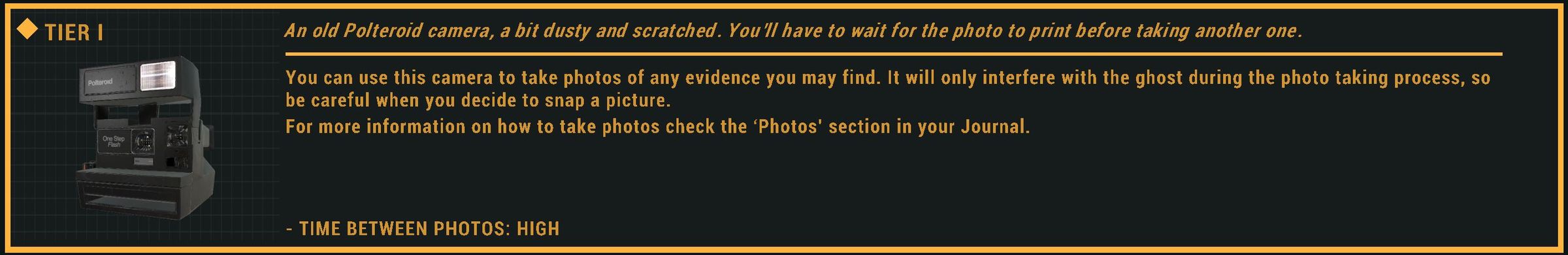 Phasmophobia: Photo Camera Function and Tiers
