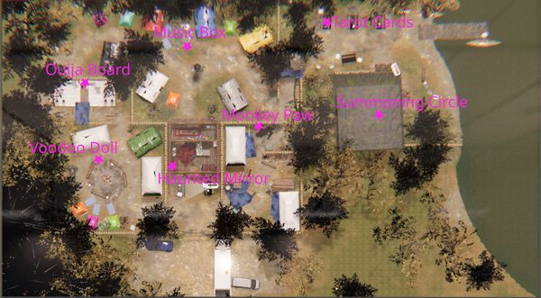 Phasmophobia - Cursed Posessions in Maple Lodge Campsite with map