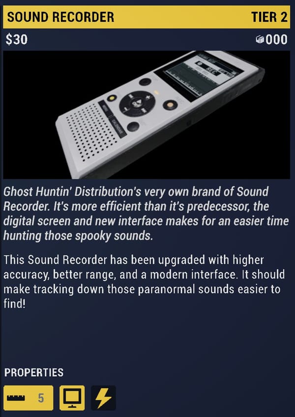 Phasmophobia: Sound recorder function and levels